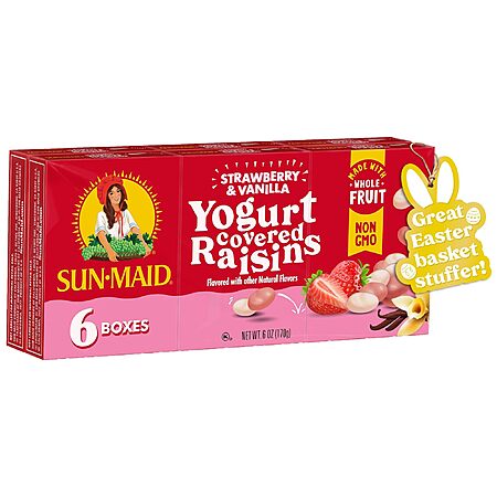 6-Count 1-Oz Sun-Maid Yogurt Covered Raisins Snack Box (Strawberry ...