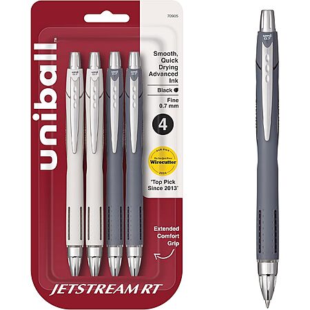 4-Count uni-ball Jetstream Fine Point RT Ballpoint Pens (Black Ink/0 ...