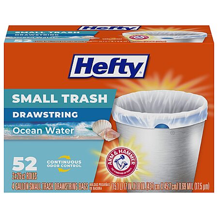 52-ct 4-gallon Hefty Small Trash Bags (Ocean Water Scent) - 2025-12-26
