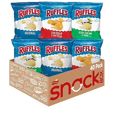 40-Count 1-Oz Ruffles Potato Chips (Variety Pack) $14.23 w/ S&S + Free ...
