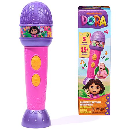 Prime: Dora Rainforest Rhythms Microphone Toy w/ Music, Sound Fx ...