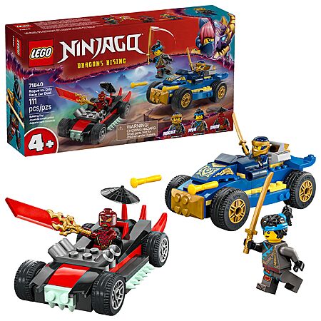 111-Pc LEGO NINJAGO Rogue vs. Drix Race Car Duel Building Toy (71840 ...