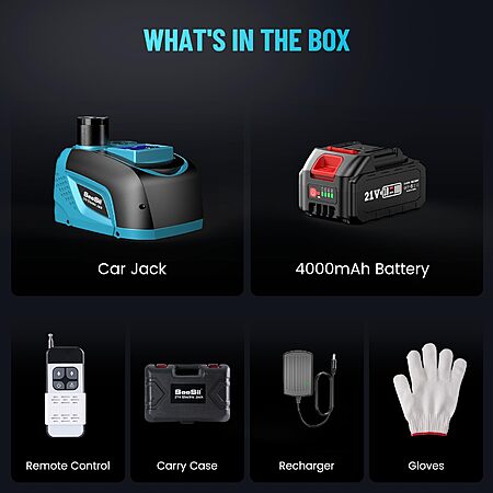 Seesii Electric Car Jack Battery-Powered, 5Ton 21V Cordless Car ...