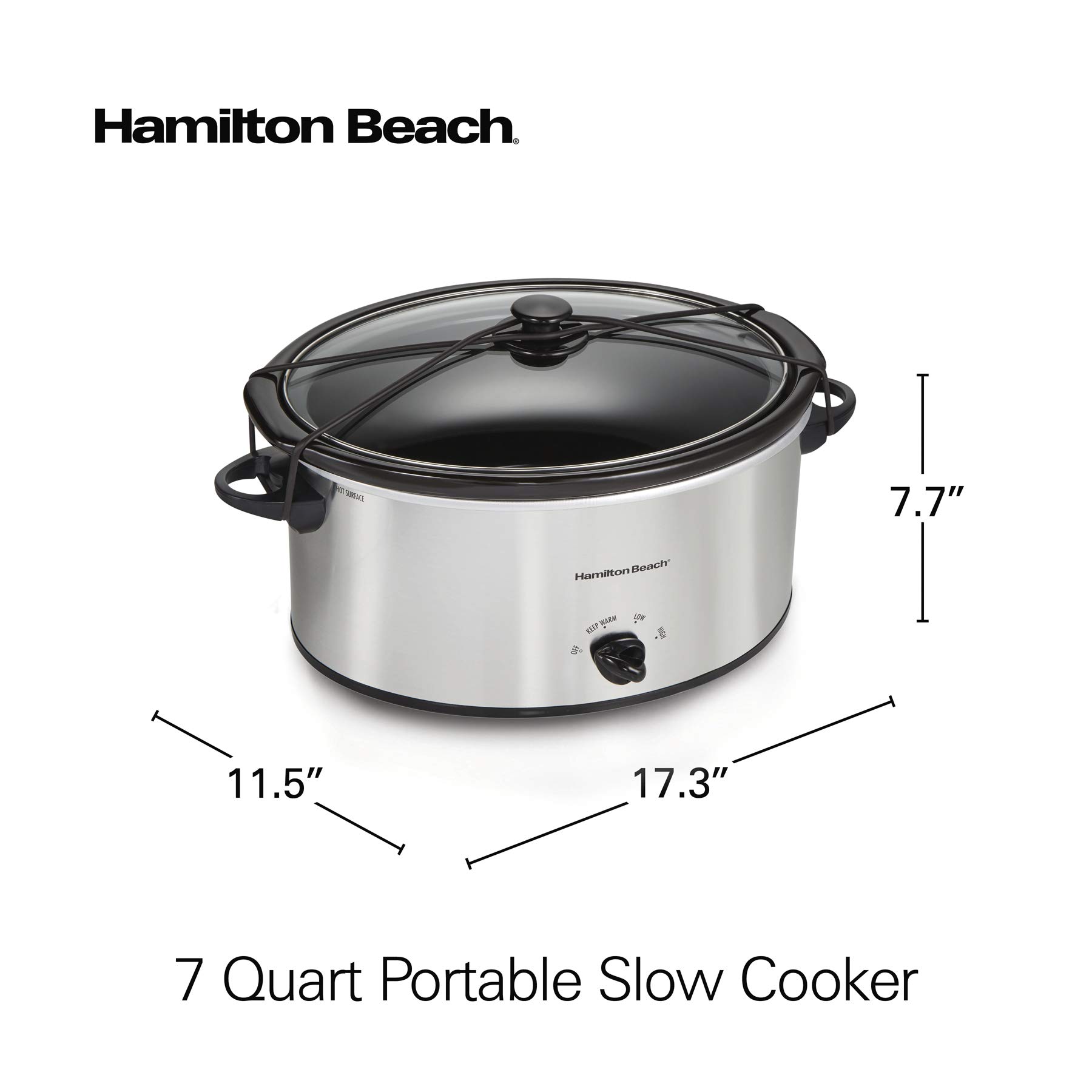 Prime Members: Hamilton Beach 7-Quart Portable Slow Cooker w/ Lid Latch ...