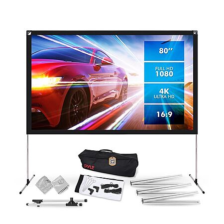 80" Pyle Projector Screen with Stand $28.97 + Free Shipping w/ Prime or ...