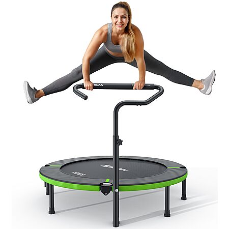 48" Foldable Mini Trampoline w/ Adjustable Handle $39.99 + Free ...