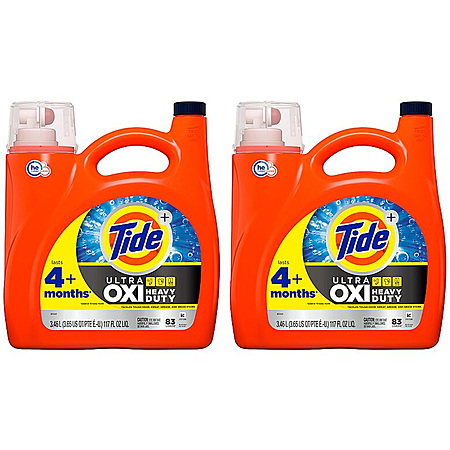Select Locations: 2-Count 117-Oz Tide Heavy Duty Ultra OXI HE Laundry ...
