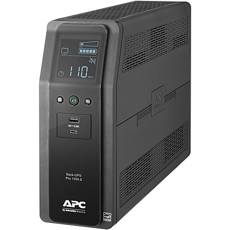 APC UPS, 1350VA Sine Wave UPS Battery Backup & Surge Protector with AVR, 2 USB Charging Ports ...