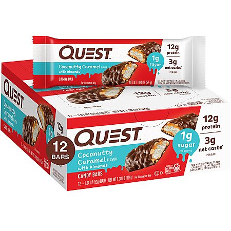 12 Count Quest Nutrition Coconutty Caramel Protein Candy Bars As Low As ...