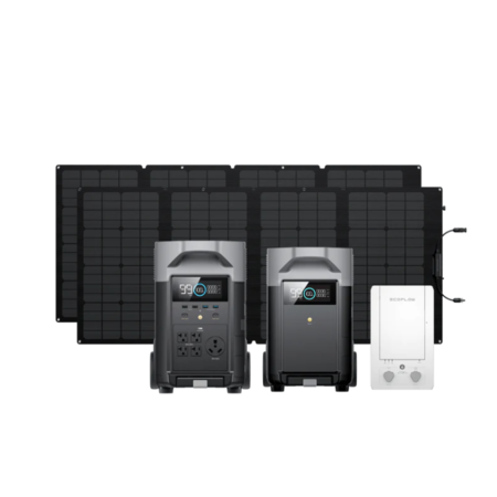DELTA Pro + 2 x 160W Portable Solar Panel + Smart Exra Battery + Smart ...