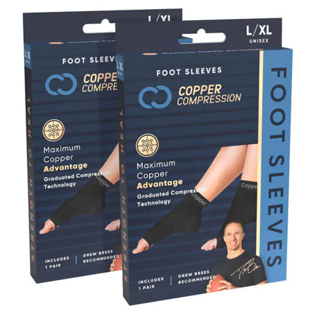 Copper Compression Foot Sleeves, 2 Pairs $17. Reg $40. F/S from Costco ...
