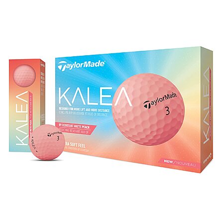 12-Pack TaylorMade Kalea Golf Balls (Peach) - 2025-01-05
