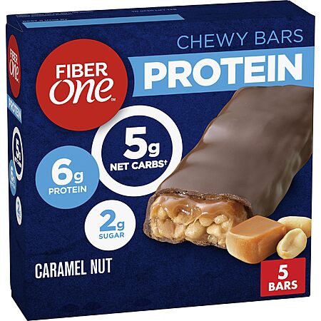 5-Count 1.17-Oz Fiber One Chewy Protein Bars (Caramel Nut) - 2026-01-31