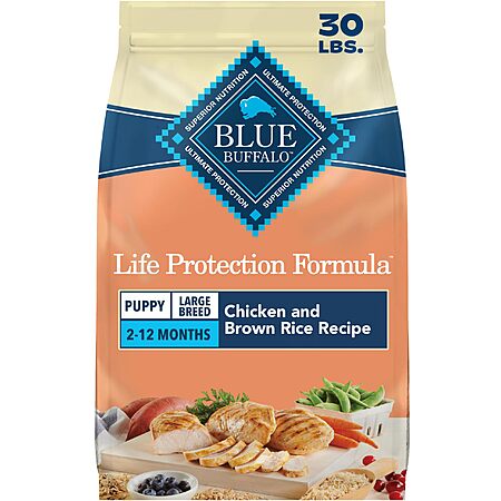 30-Pound Blue Buffalo Life Protection Formula Natural Puppy Large Breed ...