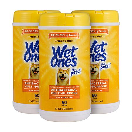 50-Count Wet Ones for Pets Multi-Purpose Dog Wipes with Aloe Vera $9.71 ...