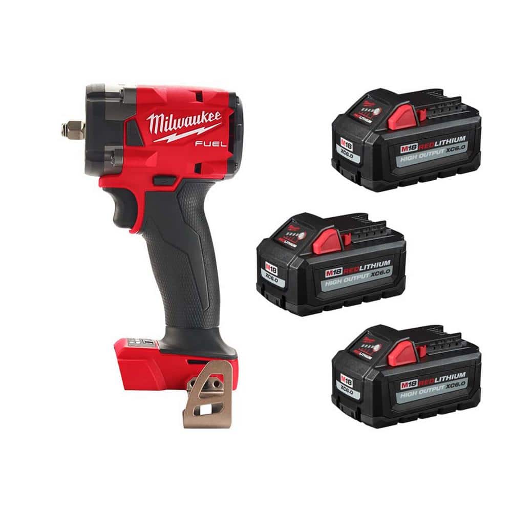 Milwaukee M18 FUEL 3/8 in. Compact Impact Wrench + 3 x 6.0 Hight Output ...