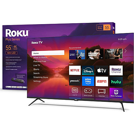 55" Roku Plus Series 4K HDR QLED Mini-LED Smart Roku TV (2025) $319.99 ...