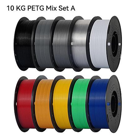 KINGROON 10 KG Mix color PETG Filament 3D Printer 10 Rolls 1KG 1.75MM ...