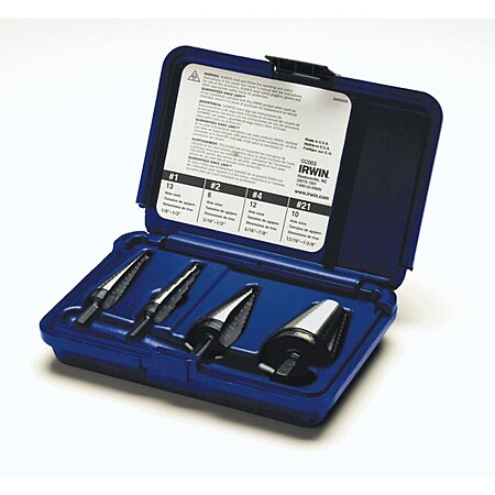 Irwin Tools IRWIN Step Drill Bit Set, General Purpose, 4-Piece (10225 ...