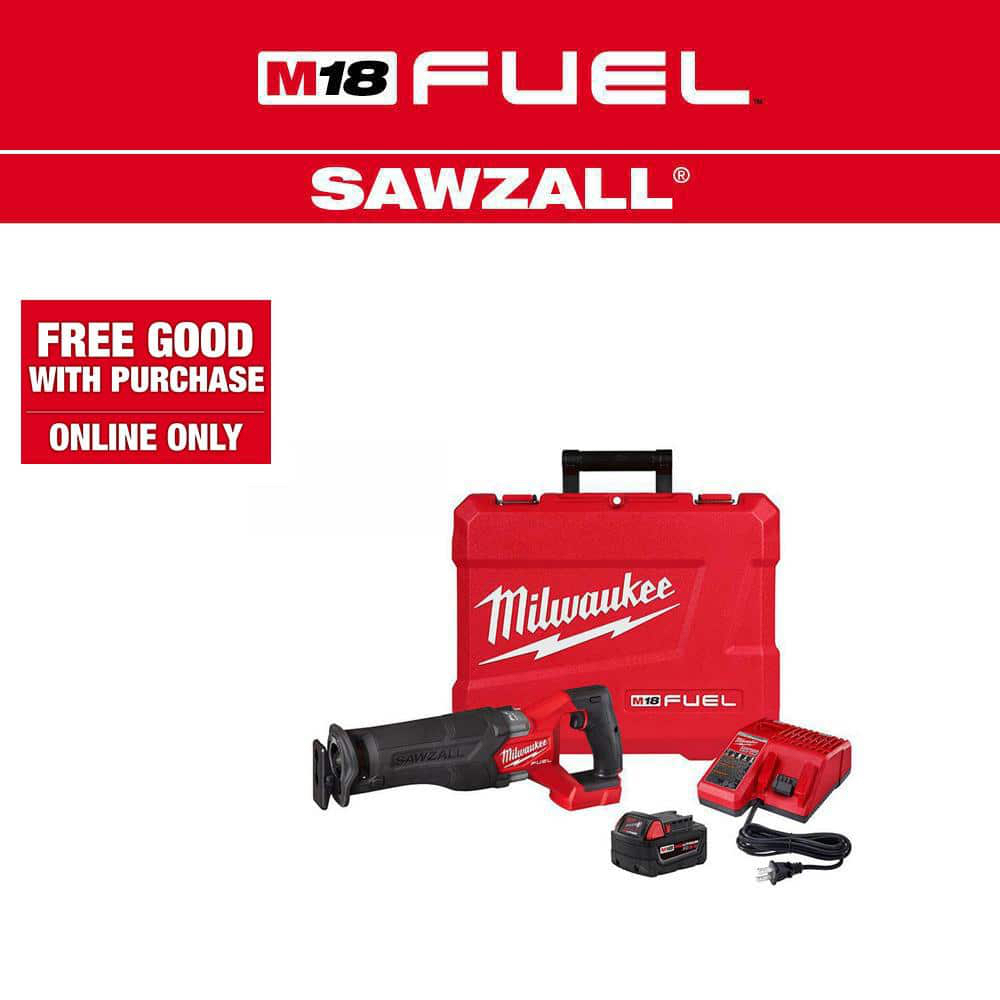 Milwaukee M18 FUEL Sawzall Kit (2821-21) w/one 5.0 Ah Battery, Charger ...