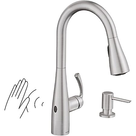 Moen Essie Spot Resist Stainless Touchless One-Handle Kitchen Faucet ...