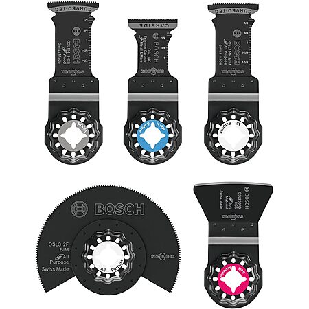 5-Piece BOSCH Starlock Oscillating Multi-Tool Cutting Accessory Blade Set - 2024-11-21