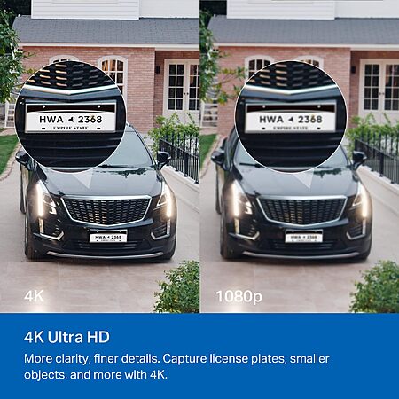 Tapo 4K 8MP Wired Pan/Tilt Outdoor Security Camera, Free Person/Vehicle ...