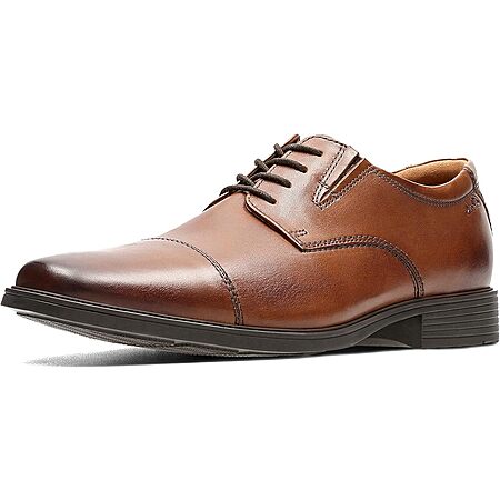 Clarks Men's Tilden Cap Oxford Leather Shoes (Dark Tan or Black) - 2026 ...