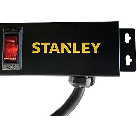 Stanley 31610 SurgeMax Pro 9 Outlet Metal Surge Protector, Black, 6 ft ...