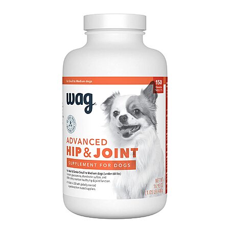Amazon Brand - Wag Hip & Joint Advanced Chewable Tablets for Small ...