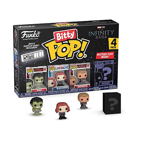4-Pack Funko Bitty Pop! Marvel Mini - Hulk, Black Widow, Hawkeye ...