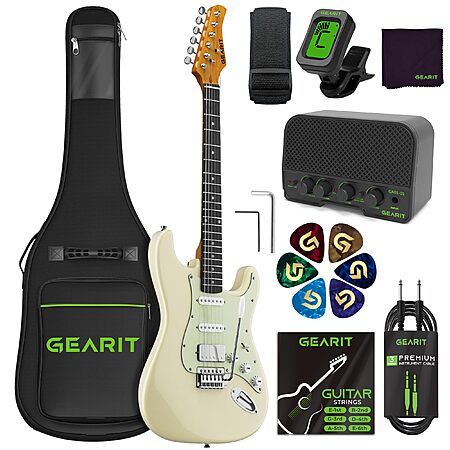39" Full-Size GEARit Electric Guitar Beginner Kit Bundle w/ Amplifier ...