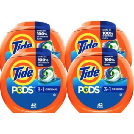 42-Count Tide Pods Laundry Detergent Soap Pods (Original Scent) 4 for ...