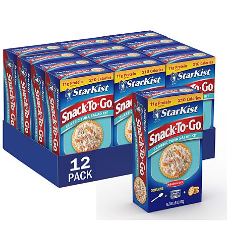 12-pk 3.6-oz StarKist Snack-To-Go Ready to Eat Meals Tuna Salad Kits ...