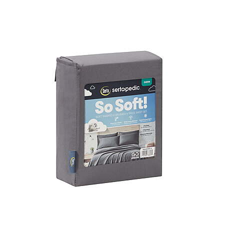 Queen Size Serta So Soft 4-Piece Sheet Set (Dark Gray) & More $11.47 ...