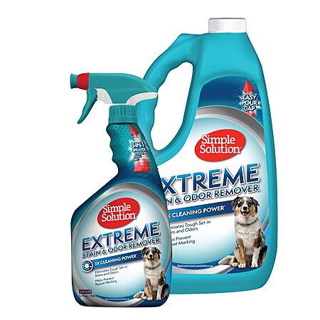 1-Gal + 32-Oz Simple Solution Extreme Pet Stain & Odor Eliminator $17. ...