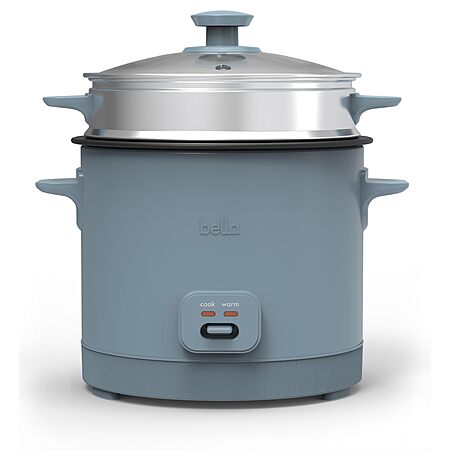 16-Cup bella Rice Cooker w/ Steamer, Dishwasher Safe Steaming Basket ...