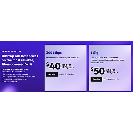 New Xfinity Customers: 1 Gig Fiber Internet (5-Yr Price Lock) + 2-Yr ...