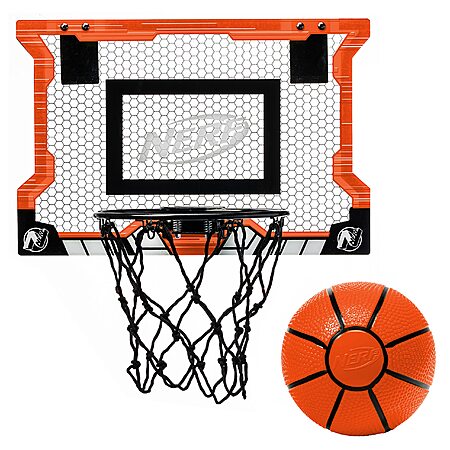 NERF Pro Hoop Over The Door Basketball Set w/ Mini NERF Basketball ...
