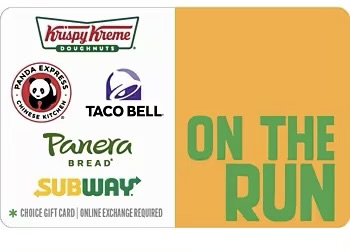 Gift card - On The Run (Subway/Panera/Panda Express/ Taco Bell) $42.5 ...