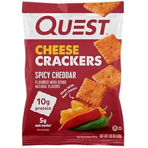 Quest Nutrition Cheese Crackers, Spicy Cheddar Blast, 10g of Protein ...