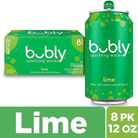 Bubly Sparkling Water, Lime, Zero Sugar & Zero Calories, Seltzer Water ...