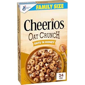 Cheerios Oat Crunch Oats 'N Honey Breakfast Cereal, Made with Whole ...