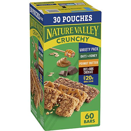 Nature Valley Crunchy Granola Bars Bulk Variety Pack, Oats 'n Honey ...