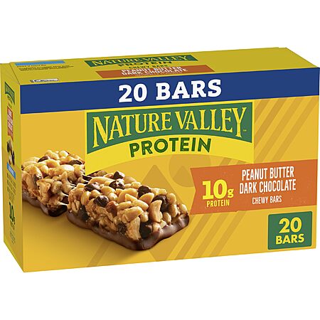 Nature Valley Protein Chewy Bars, Peanut Butter Dark Chocolate, 20 ...