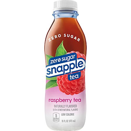 Snapple Zero Sugar Raspberry Tea, 16 fl oz recycled plastic bottle ...