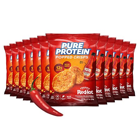Pure Protein Frank’s Red Hot™ Popped Crisps – Spicy Protein Snack – 12g ...