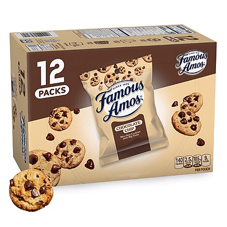 Famous Amos Classic Chocolate Chip Cookies, Bite-size cookies, Sweet ...