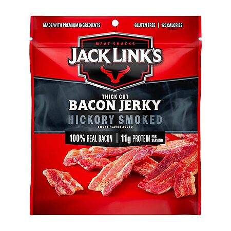 Jack Link's Hickory Smoked Bacon Jerky - 2.5 oz Bag - Ready to Eat Real ...
