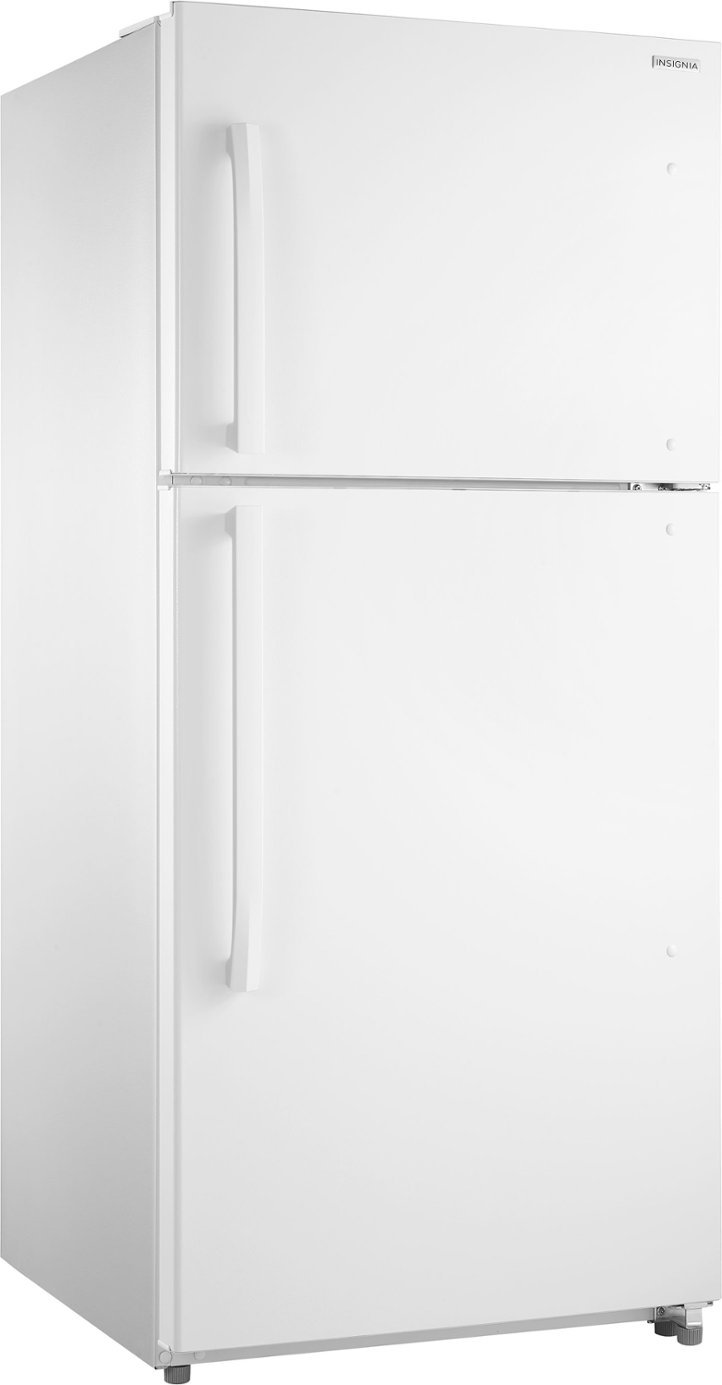 Insignia™ 18 Cu. Ft. Top-Freezer Refrigerator with Handles White NS ...